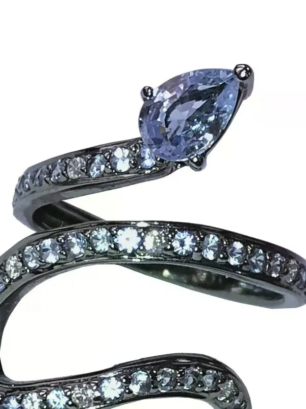 STEFERE 18k White Gold Sapphire And Diamond Snake Ring