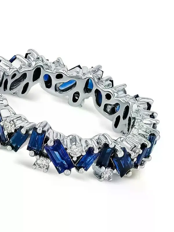 SUZANNE KALAN 18k White Gold Diamond And Sapphire Eternity Ring