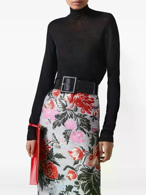 Carolina Herrera Sheer Turtleneck Top