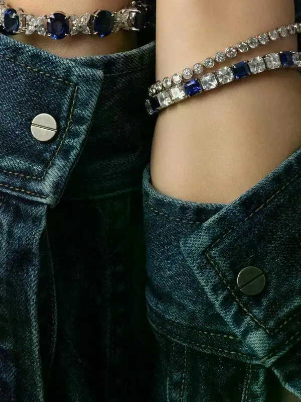 FANTASIA BY DESERIO Sapphire Tennis Bracelet - Silver