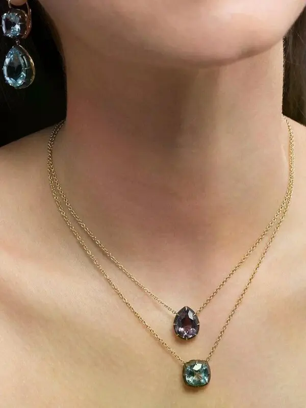 Fred Leighton 18k Yellow Blue Topaz Necklace - Gold