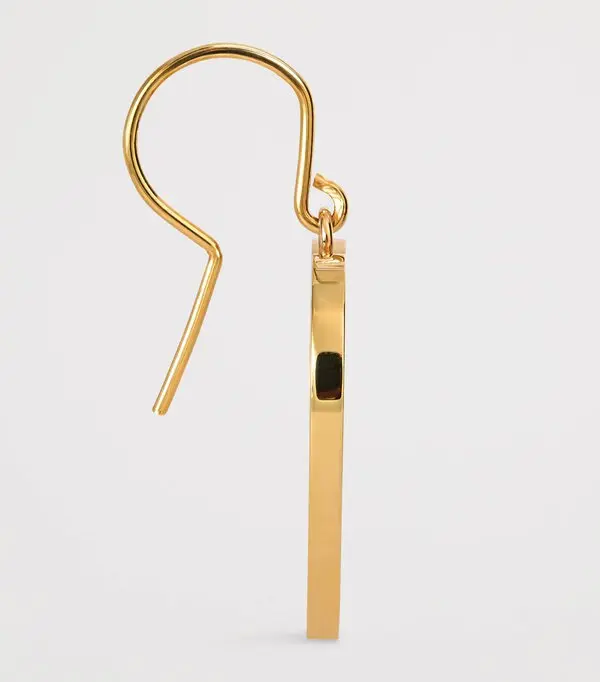 JENNIFER MEYER Open Heart Drop Earrings In Yellow