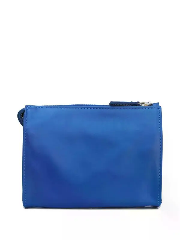 LA ROSE Logo-print Leather Makeup Bag - Blue