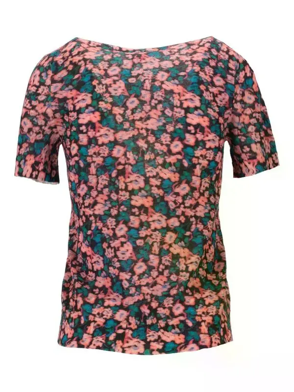 Paul Smith Floral Print Short Sleeve Top - Pink