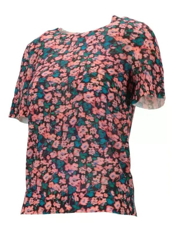 Paul Smith Floral Print Short Sleeve Top - Pink
