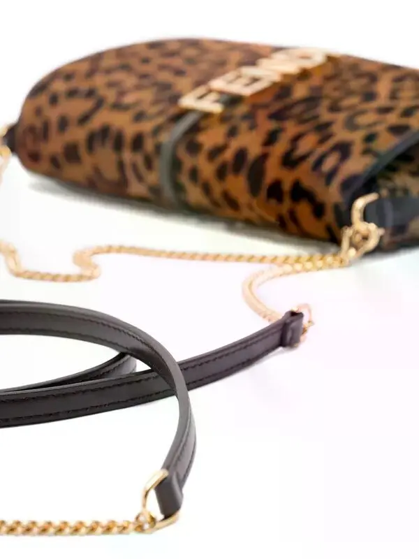Fendi Leopard Print Chain Tote Bag