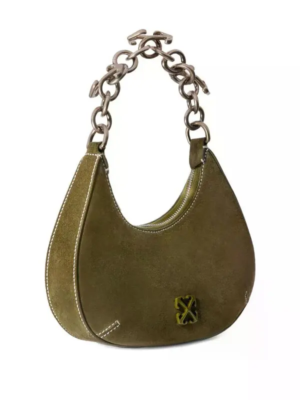 Off-White Suede Hemisphere Tote Bag - Green
