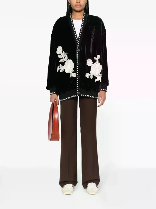 GOLDEN GOOSE Embroidered Velvet Jacket Cardigan