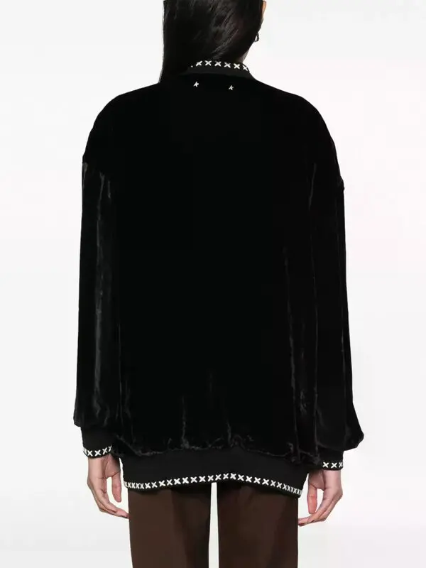 GOLDEN GOOSE Embroidered Velvet Jacket Cardigan