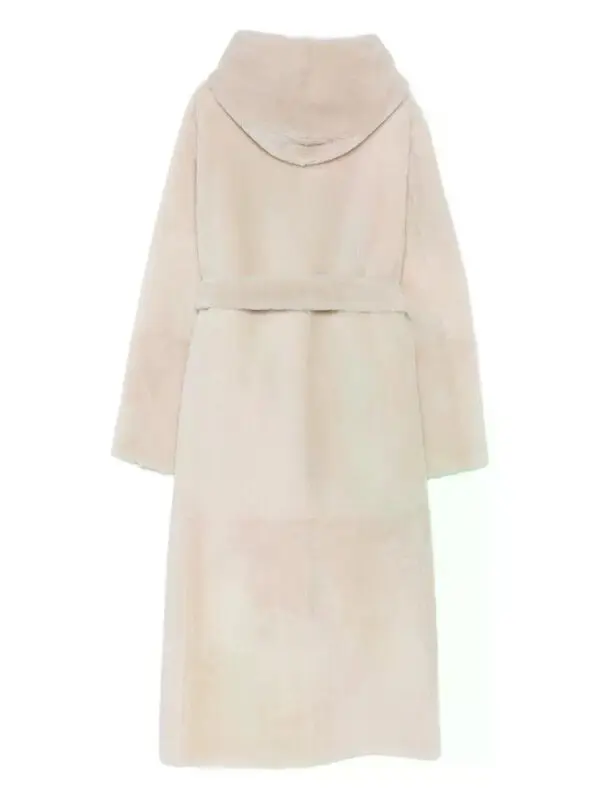 LISKA Hooded Belted Coat - Neutrals