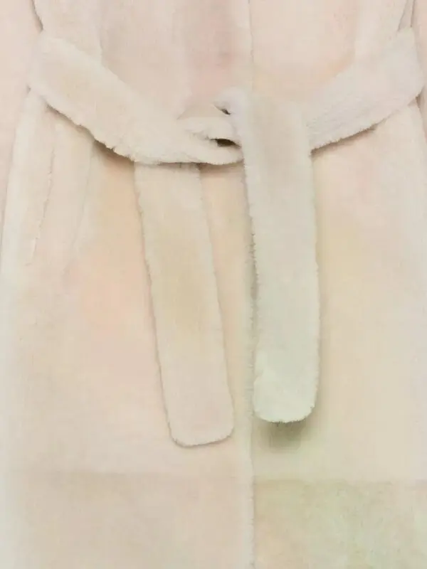 LISKA Hooded Belted Coat - Neutrals