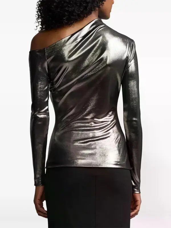 Ralph Lauren Metallic Off-shoulder Long Sleeve Top