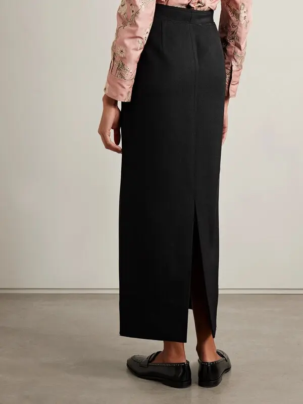 BODE Wool-twill Maxi Skirt