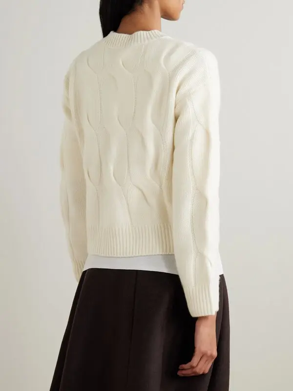 LISA YANG Sammie Cable-knit Cashmere Sweater - Neutrals
