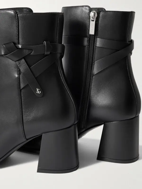 JIMMY CHOO Lawton 65 Leather Ankle Boots - Black