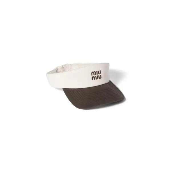 Miu Miu Denim Visor - Beige/amaranth