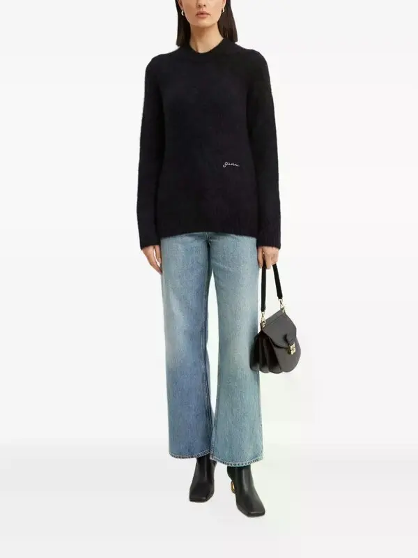 GANNI Logo Patch Jeans - Blue