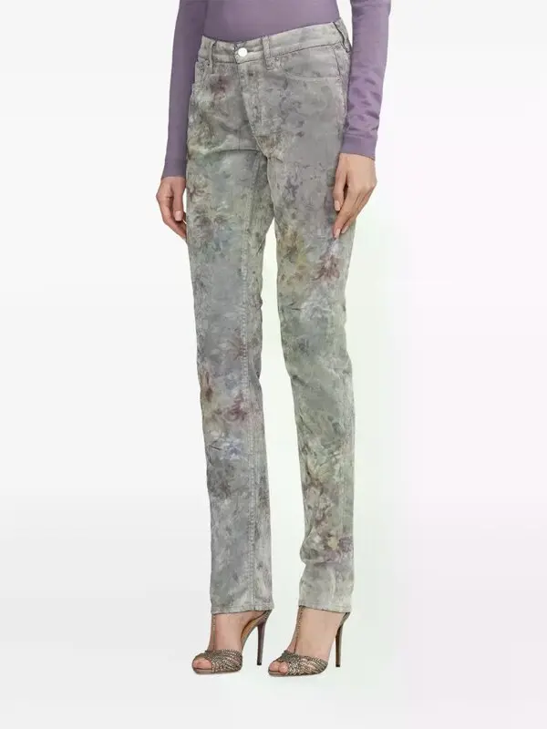 Ralph Lauren Floral Print Leather Jeans