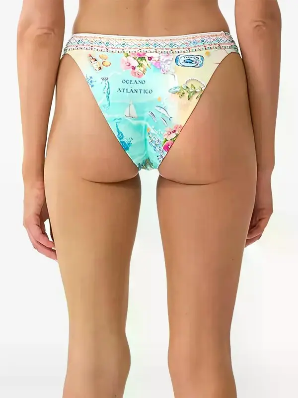 Camilla Embellished Beach Pattern Bikini Bottoms