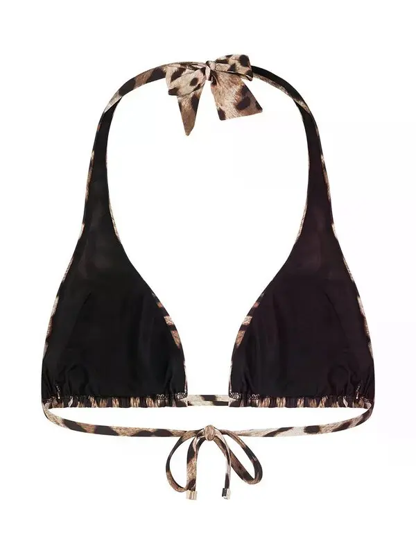Dolce & Gabbana Leopard Print Triangle Bikini Top