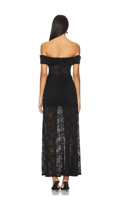 RUNAWAY THE LABEL Vaneya Lace Maxi Dress - Black