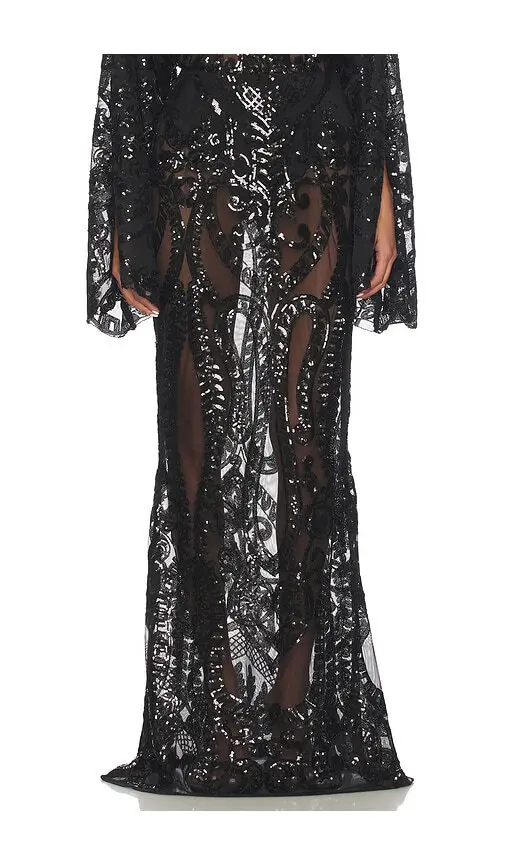 Norma Kamali Obie Long Skirt - Black