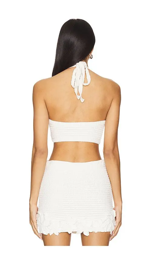 Tularosa Halterneck Crochet Top With Floral Detail