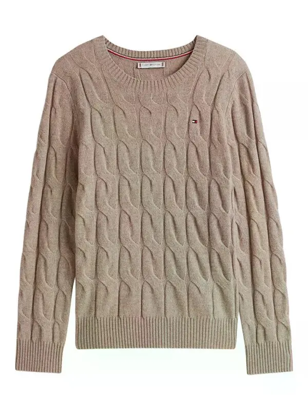 Tommy Hilfiger Cable-knit Crew Neck Sweater - Neutrals