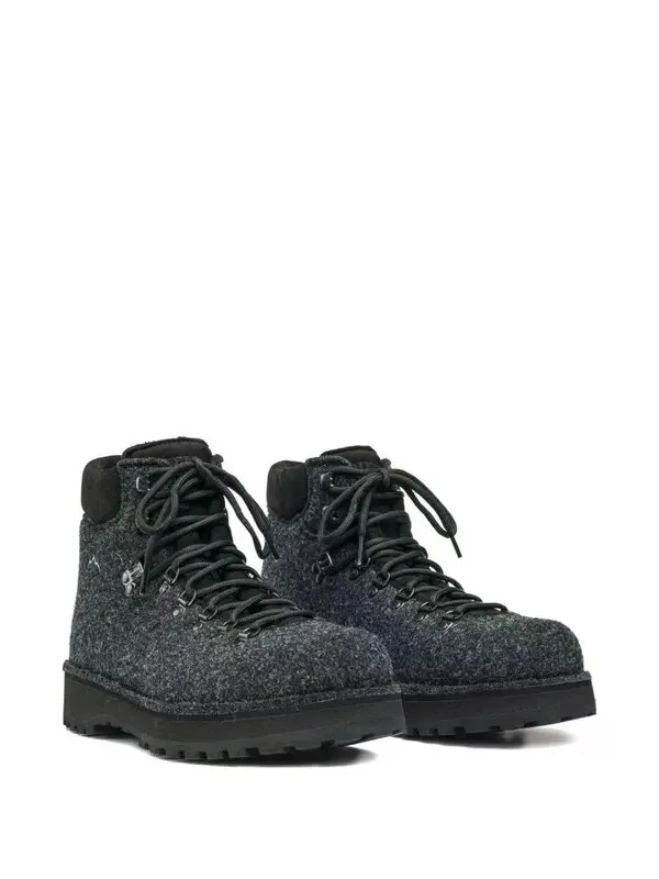 Diemme Felt Lace-up Boots - Grey