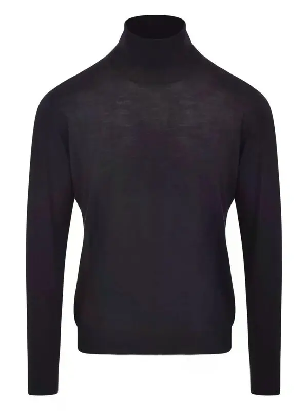 Fedeli Dark Fine Knit Roll Neck Sweater