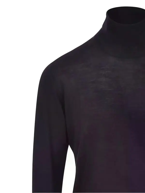 Fedeli Dark Fine Knit Roll Neck Sweater