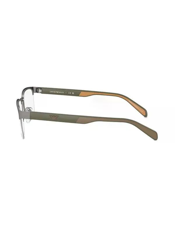 Emporio Armani Logo-engraved Square Frame Glasses