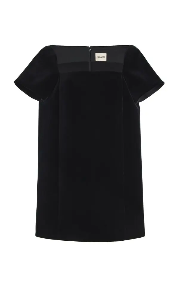 Khaite Benji Velvet Mini Dress - Black