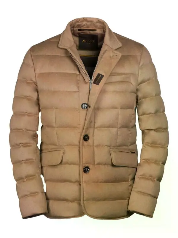 MOORER Zayn Buttoned Padded Jacket - Neutrals