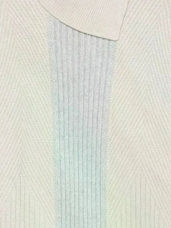 Lorena Antoniazzi Chevron Pattern Ribbed Knit Sweater