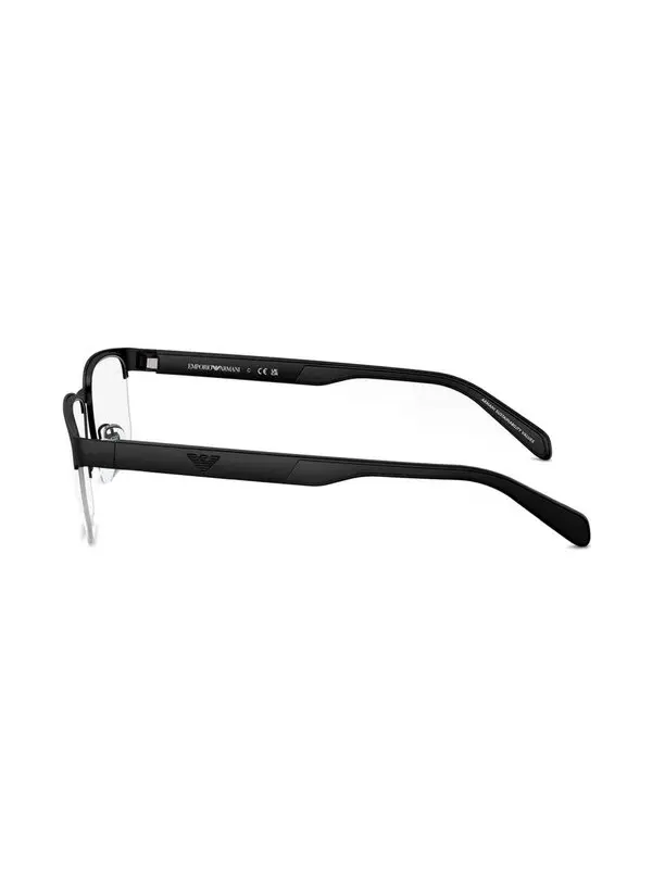 Emporio Armani Logo-engraved Eyeglasses - Black