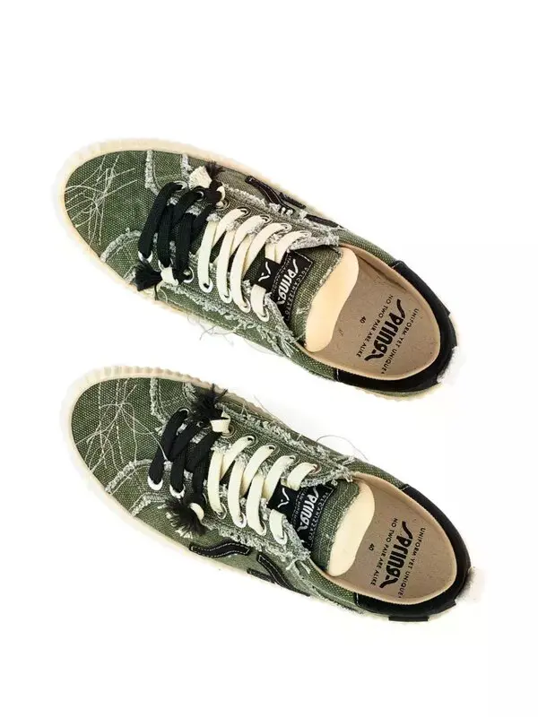 SPRINGA Canvas Frayed-trim Sneakers