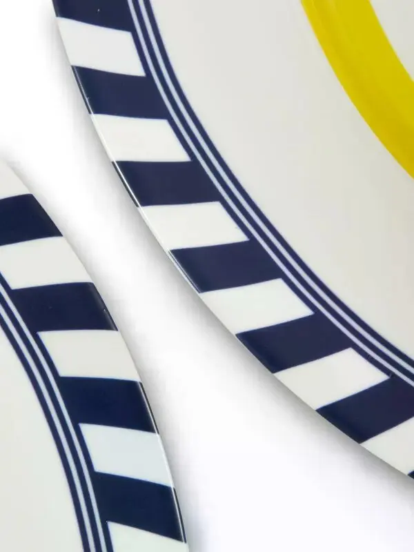 POLSPOTTEN Striped Edge Decorative Plates - Blue