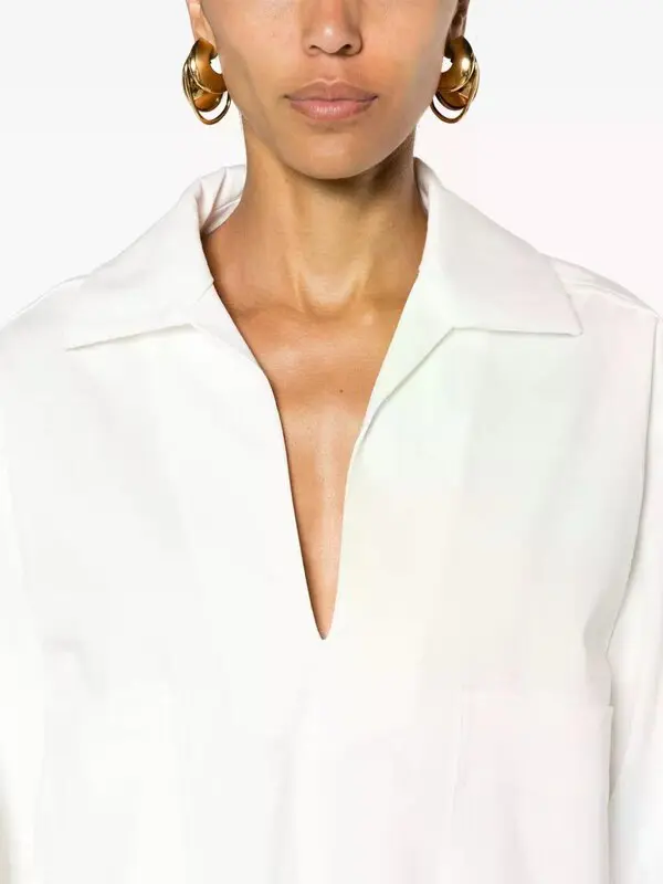 Max Mara Gabardine-weave V-neck Shirt