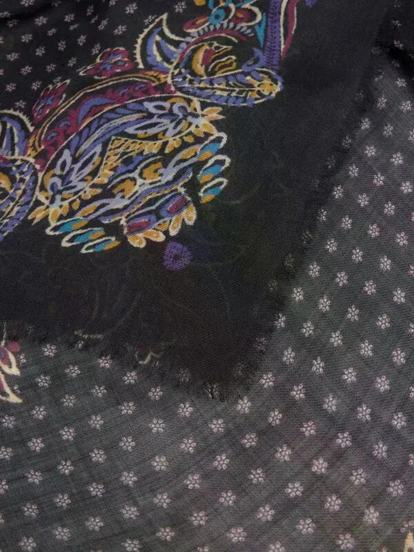 Etro Floral Paisley Cashmere Shawl - Black