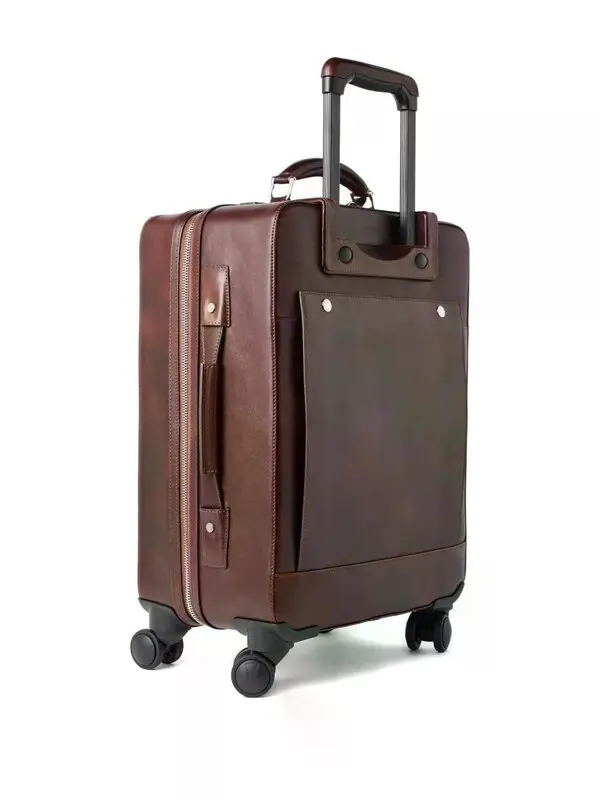 Brunello Cucinelli Leather Wheeled Suitcase - Red