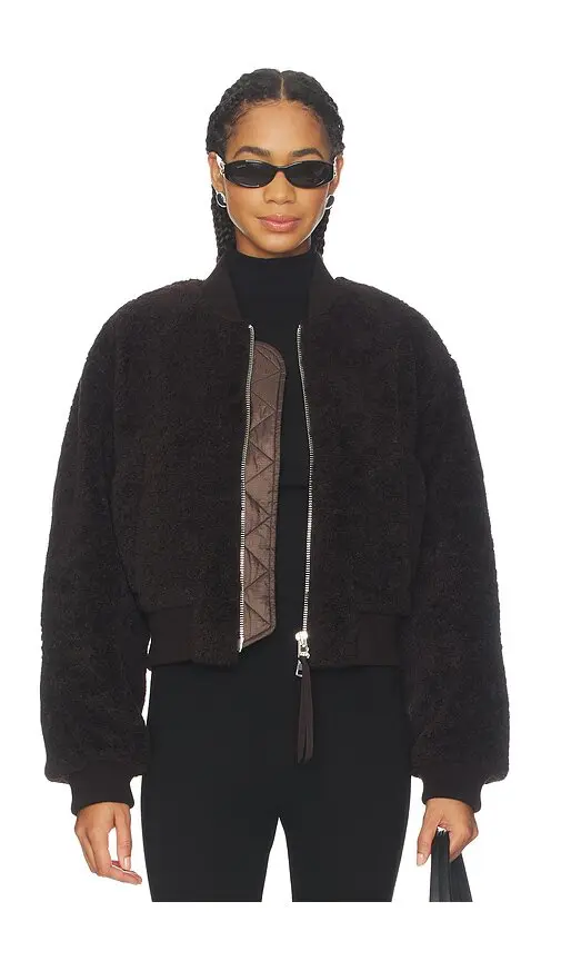 AGOLDE Faux Fur Bomber Jacket
