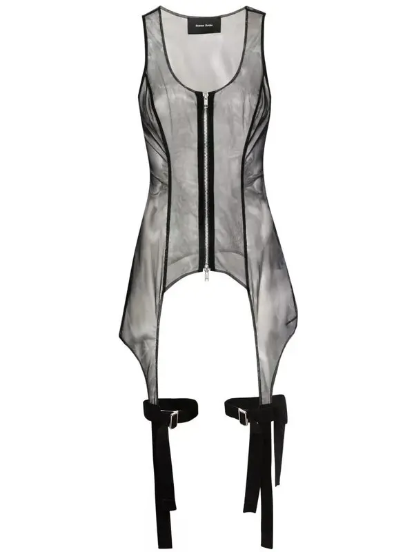 Simone Rocha Sleeveless Sheer Top - Black