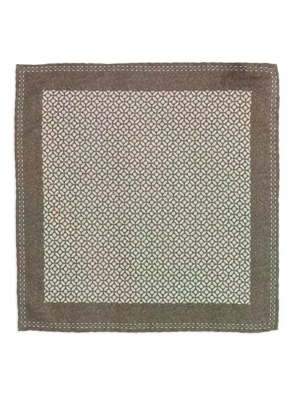 Brunello Cucinelli Geometric-print Pocket Square - Brown
