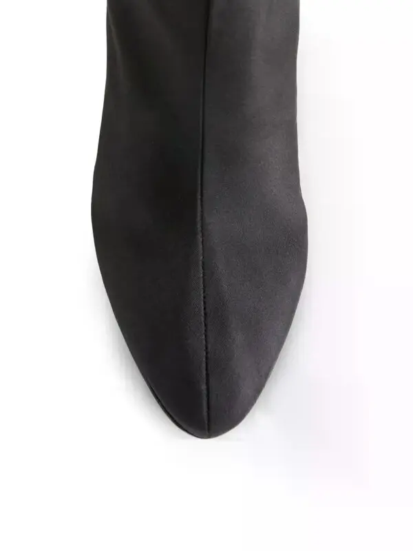 Valentino Garavani Shantung Boots With Feather Embellishment