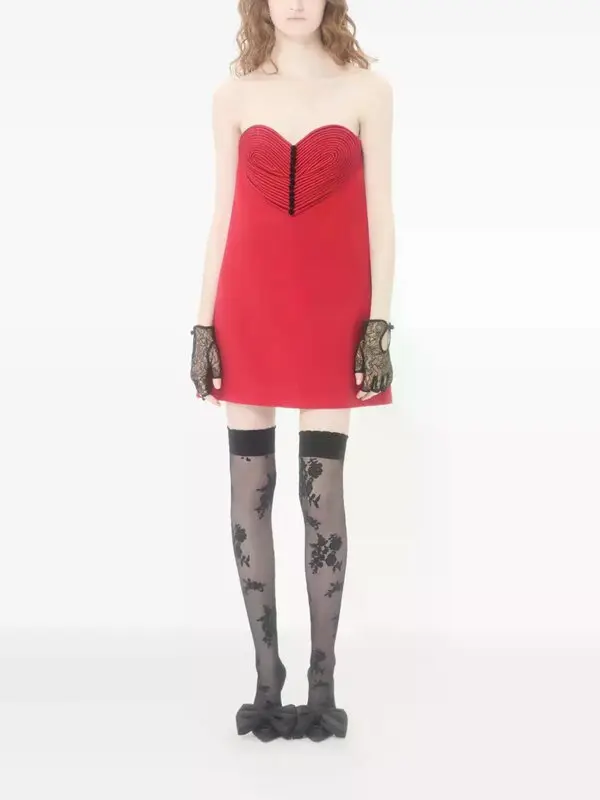 Valentino Garavani Embroidered Heart Mini Dress - Red