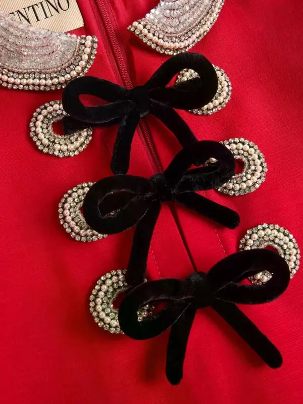 Valentino Garavani Embroidered Crepe Couture Mini Dress