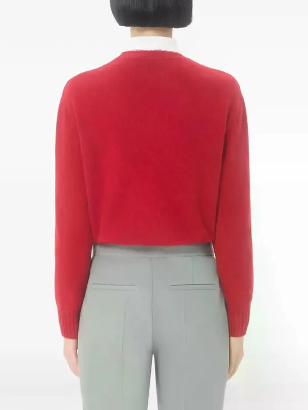 Valentino Garavani Embroidered Wool Jumper - Red