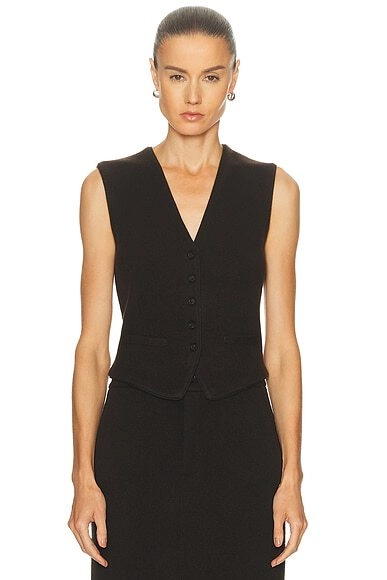 Guest In Residence Tailored Vest - Burnt Cocoa