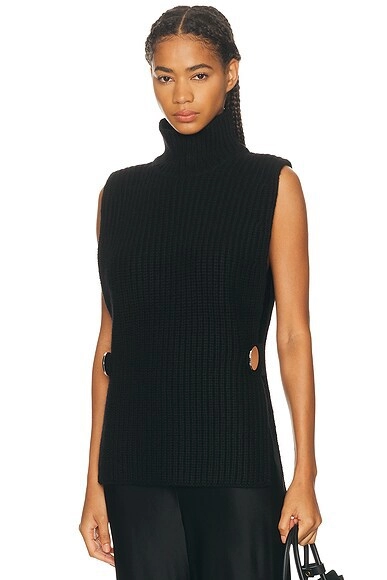 Brandon Maxwell Grayson Ribbed Gilet - Black